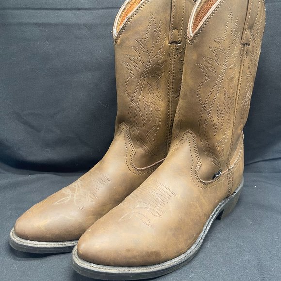 Justin Boots | Shoes | Vintage Well Seasoned Justin Jb10 Brown Leather ...
